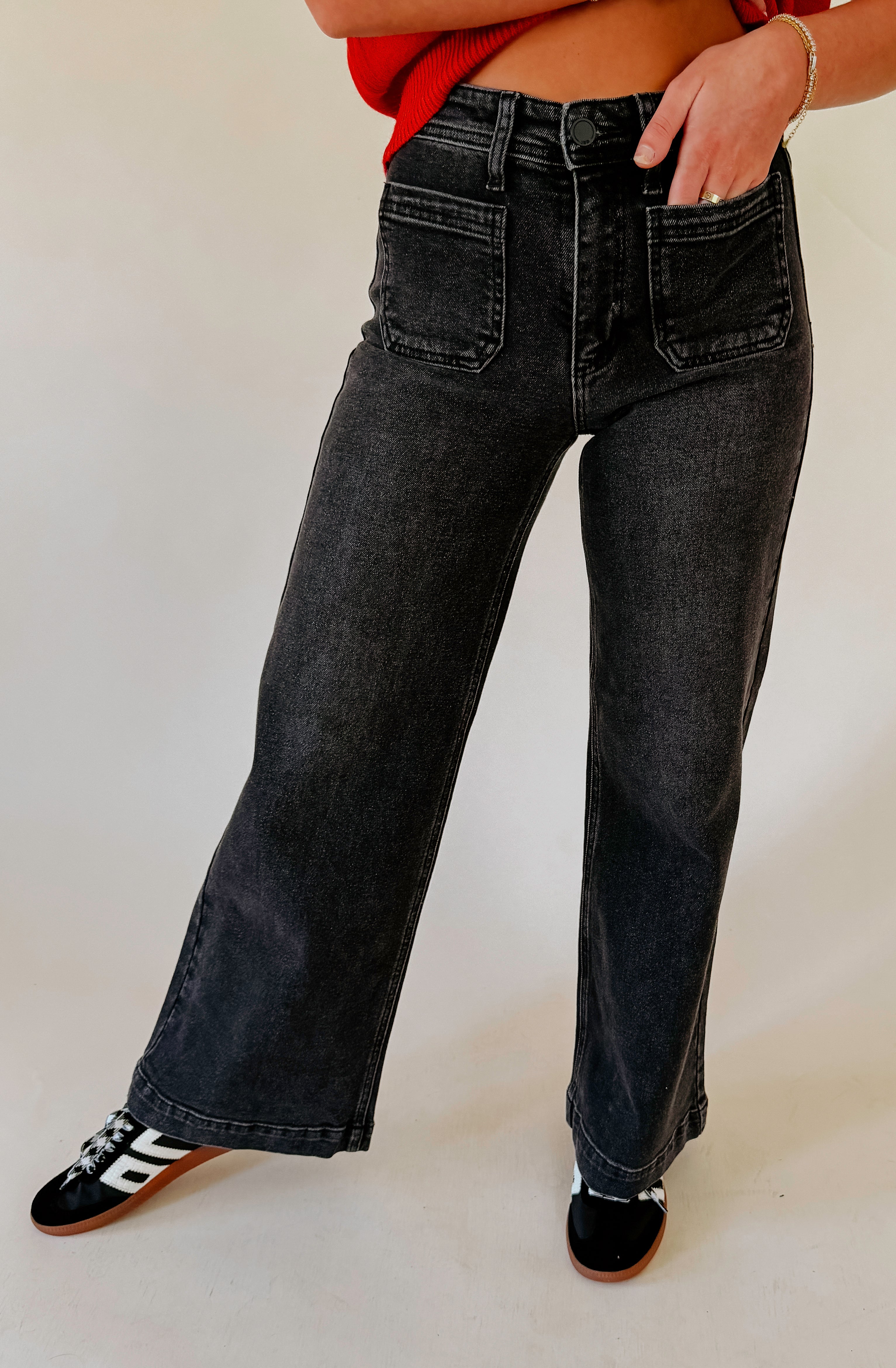 JBD MICRO PATCH POCKET WIDE LEG DENIM – E.Leigh's